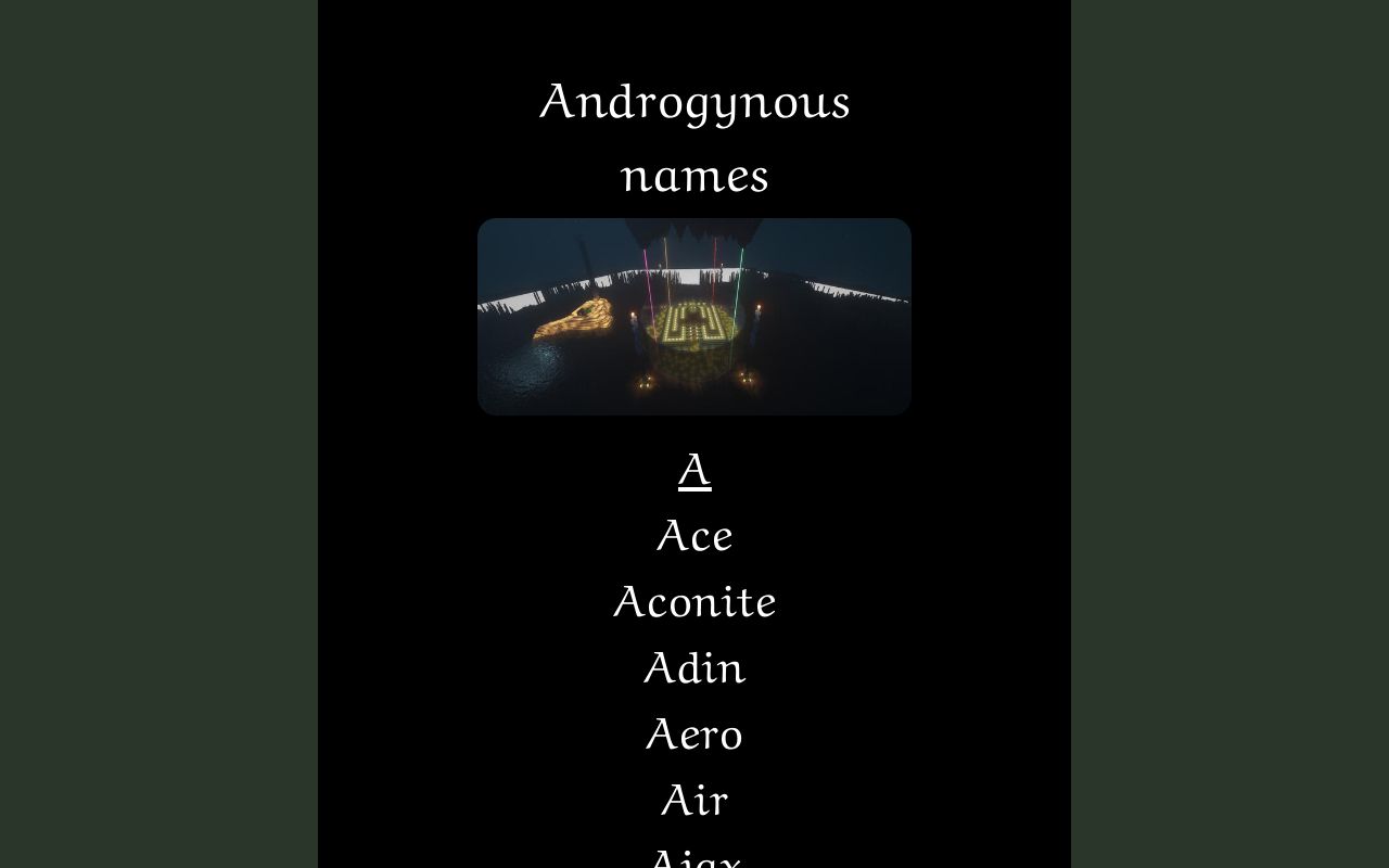 Androgynous name list